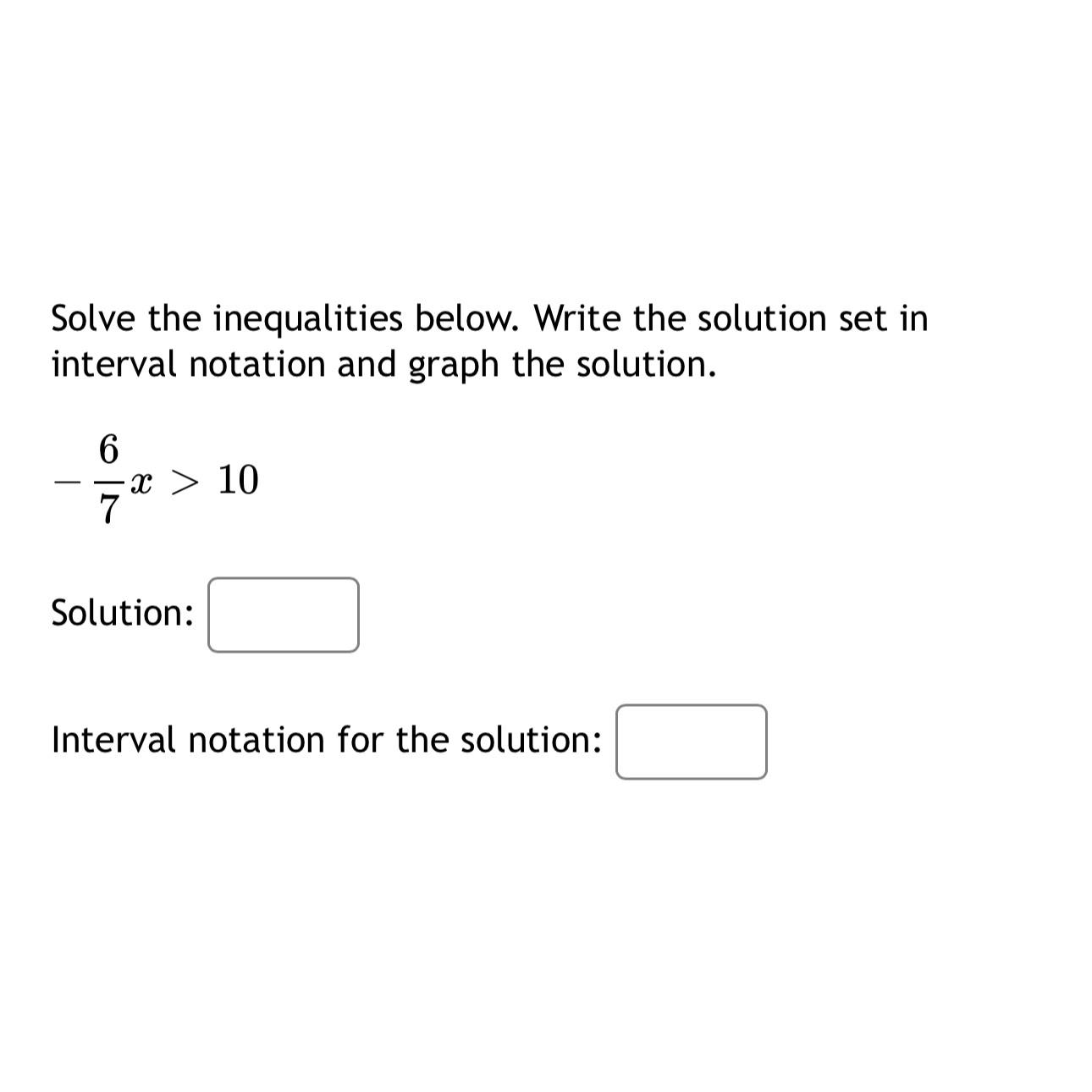 Solved Solve the inequalities below. Write the solution set | Chegg.com