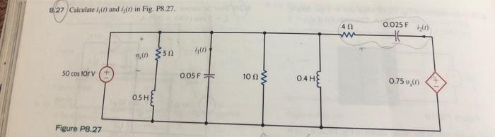 Solved 8.27 Calculate r1(t) and r2(t) in Fig. P8.27. | Chegg.com