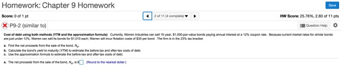 Solved Seve Homework: Chapter 9 Homework Score: 0 of 1 pt X | Chegg.com