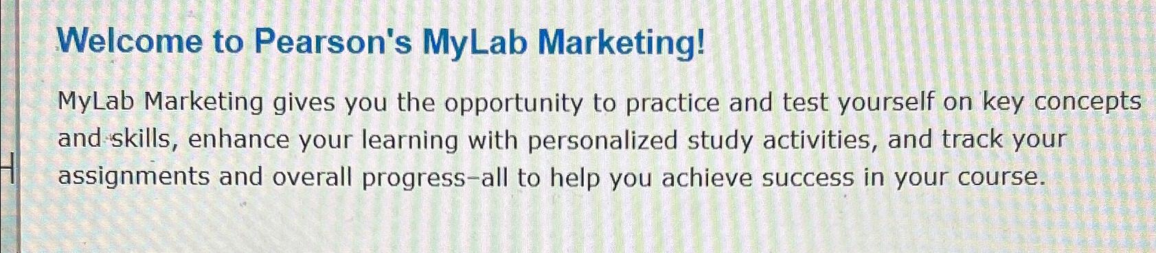 Solved Welcome to Pearson's MyLab Marketing!MyLab Marketing | Chegg.com