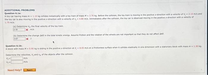 Solved ADDITIONAL PROBLEMS Question 6.1a: 17 m/s. ca) | Chegg.com