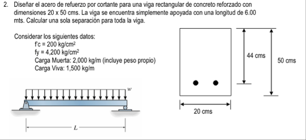 [Solved]: Disear el acero de refuerzo por cortante para un