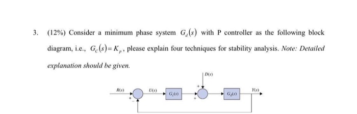 Solved 3. (12%) Consider a minimum phase system G (s) with P | Chegg.com