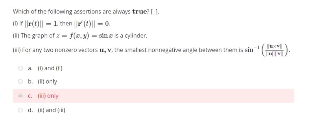 Solved Which of the following assertions are always true? [ | Chegg.com