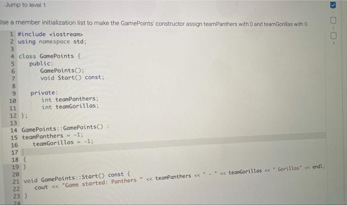 Solved Jump to level 1