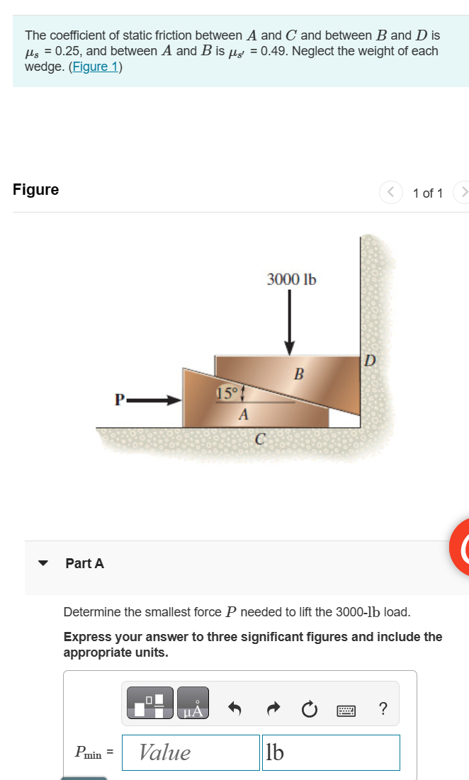 Solved The coefficient of static friction between A and C | Chegg.com
