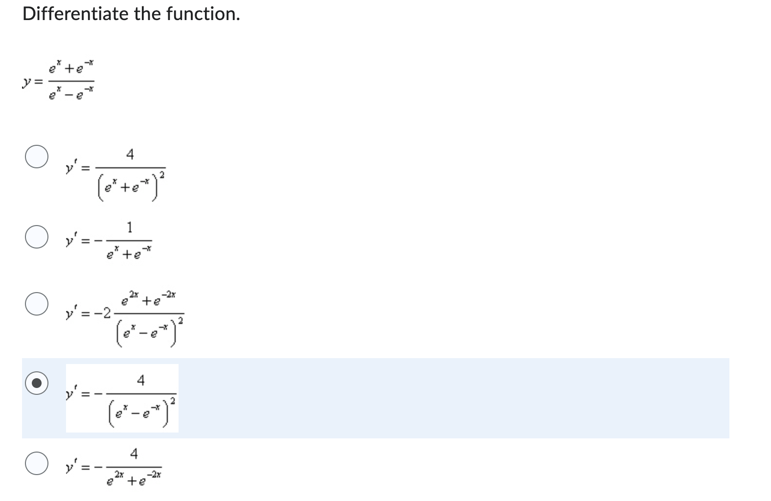 Solved Differentiate the | Chegg.com