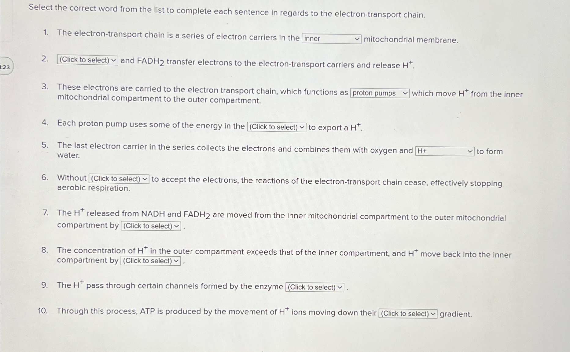 Solved Select the correct word from the list to complete | Chegg.com