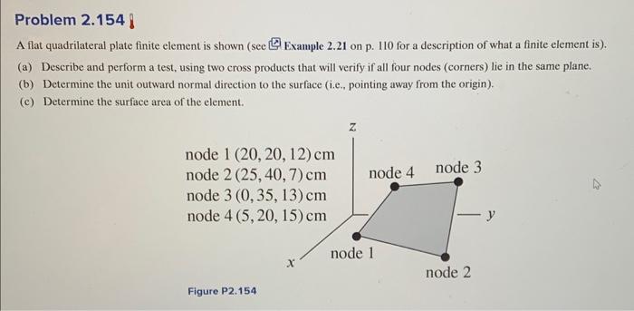 Solved A flat quadrilateral plate finite element is shown | Chegg.com