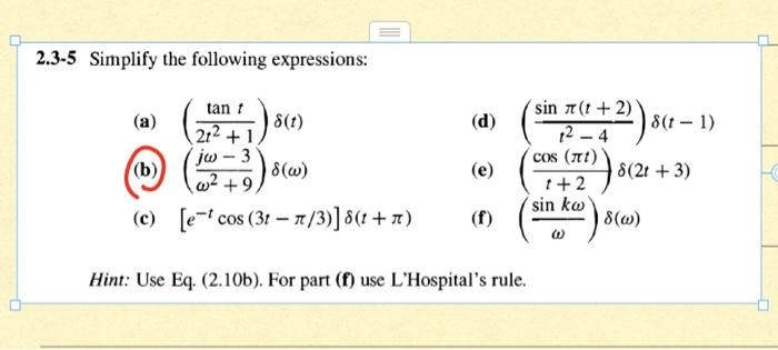 Solved 2.3-5 Simplify the following expressions: (a) | Chegg.com
