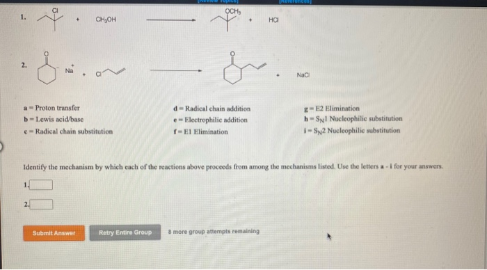 Solved OCH, + CH,OH HCI incon &r Nac Proton transfer b = | Chegg.com
