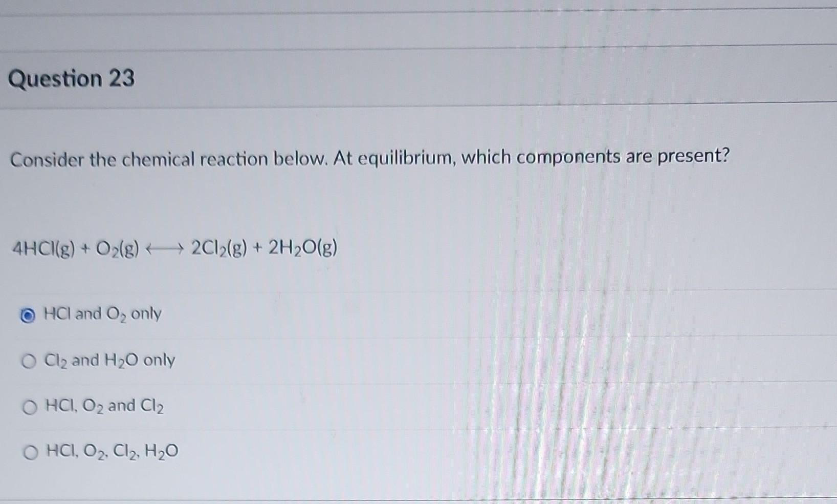 Solved Consider the chemical reaction below. At equilibrium, | Chegg.com