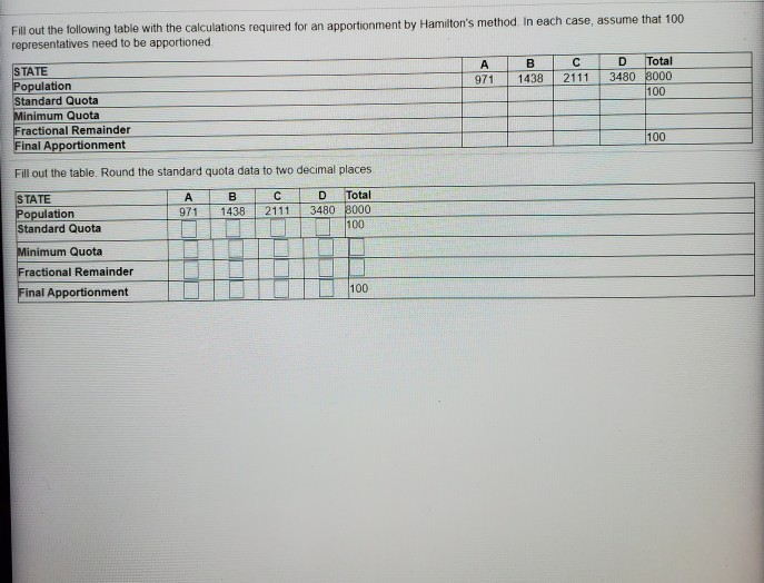 Solved Fill out the following table with the calculations | Chegg.com