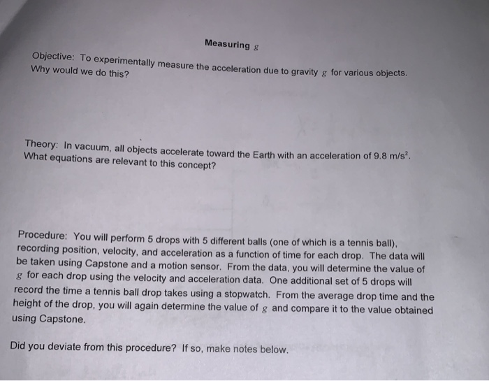 Solved Measuring & Objective: To experimentally measure the | Chegg.com
