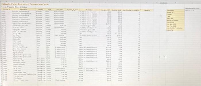 The Reservation_Analysis sheet displays data | Chegg.com