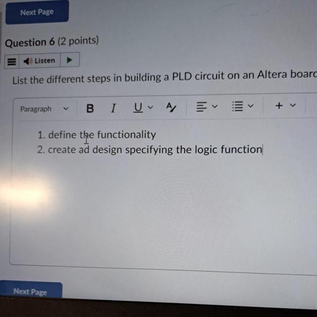Solved List the different steps in building a PLD circuit on | Chegg.com