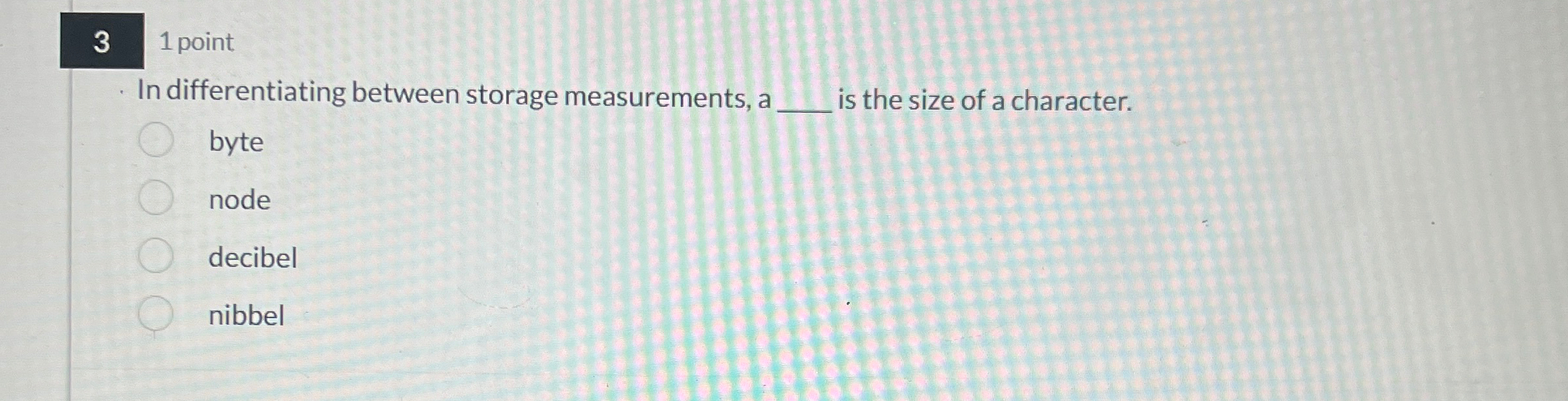 Solved 31 ﻿pointIn differentiating between storage | Chegg.com