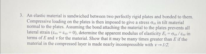 Solved 3. An elastic material is sandwiched between two | Chegg.com
