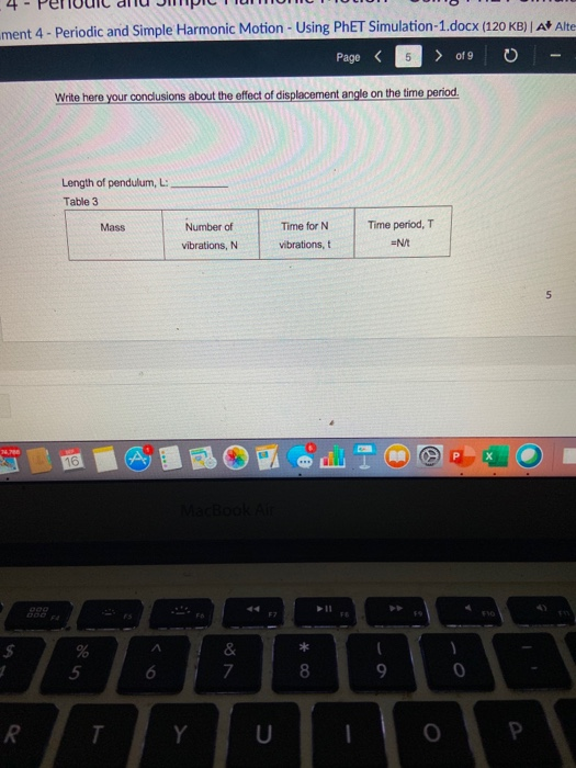 4 - Periodic and Simple Harmonic Motion - Using PhET | Chegg.com