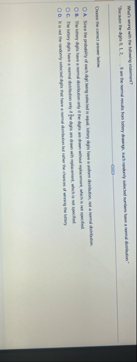 Solved What's wrong with the following statement?"Because | Chegg.com