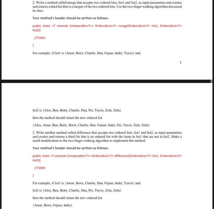 Solved 2. Write a method called merge that accepts two | Chegg.com