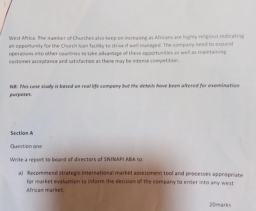 Solved CASE: SINAPI ABA Sinapi Aba Savings and Loans (SASL) | Chegg.com