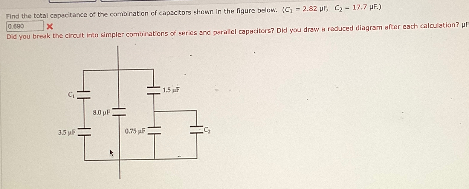 Solved Find the total capacitance of the combination of | Chegg.com