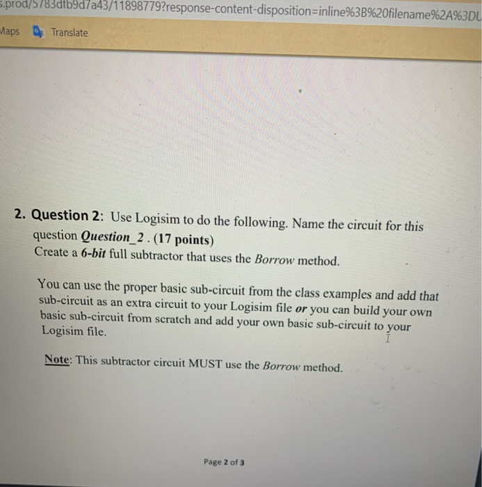 Solved 1. Question 1: Use Logisim to do the following. Name | Chegg.com