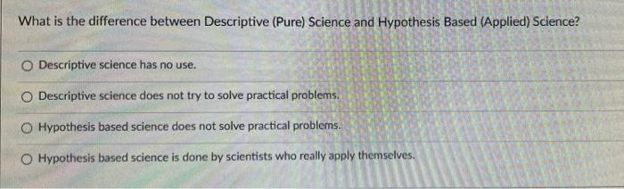 What is the difference between Descriptive (Pure) | Chegg.com