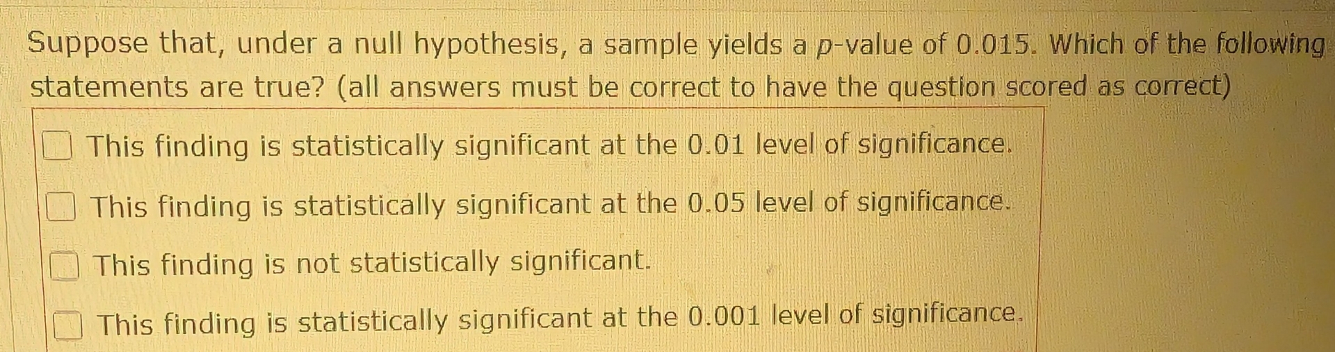 Solved Suppose that, under a null hypothesis, a sample | Chegg.com