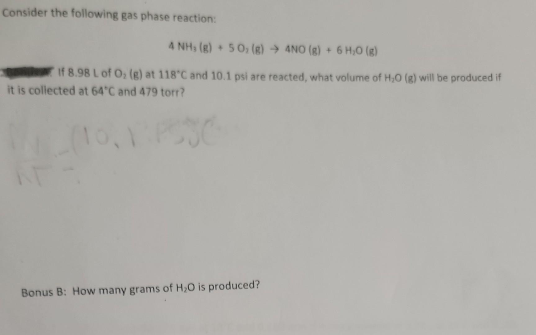 Solved Consider the following gas phase reaction: 4NH3( | Chegg.com
