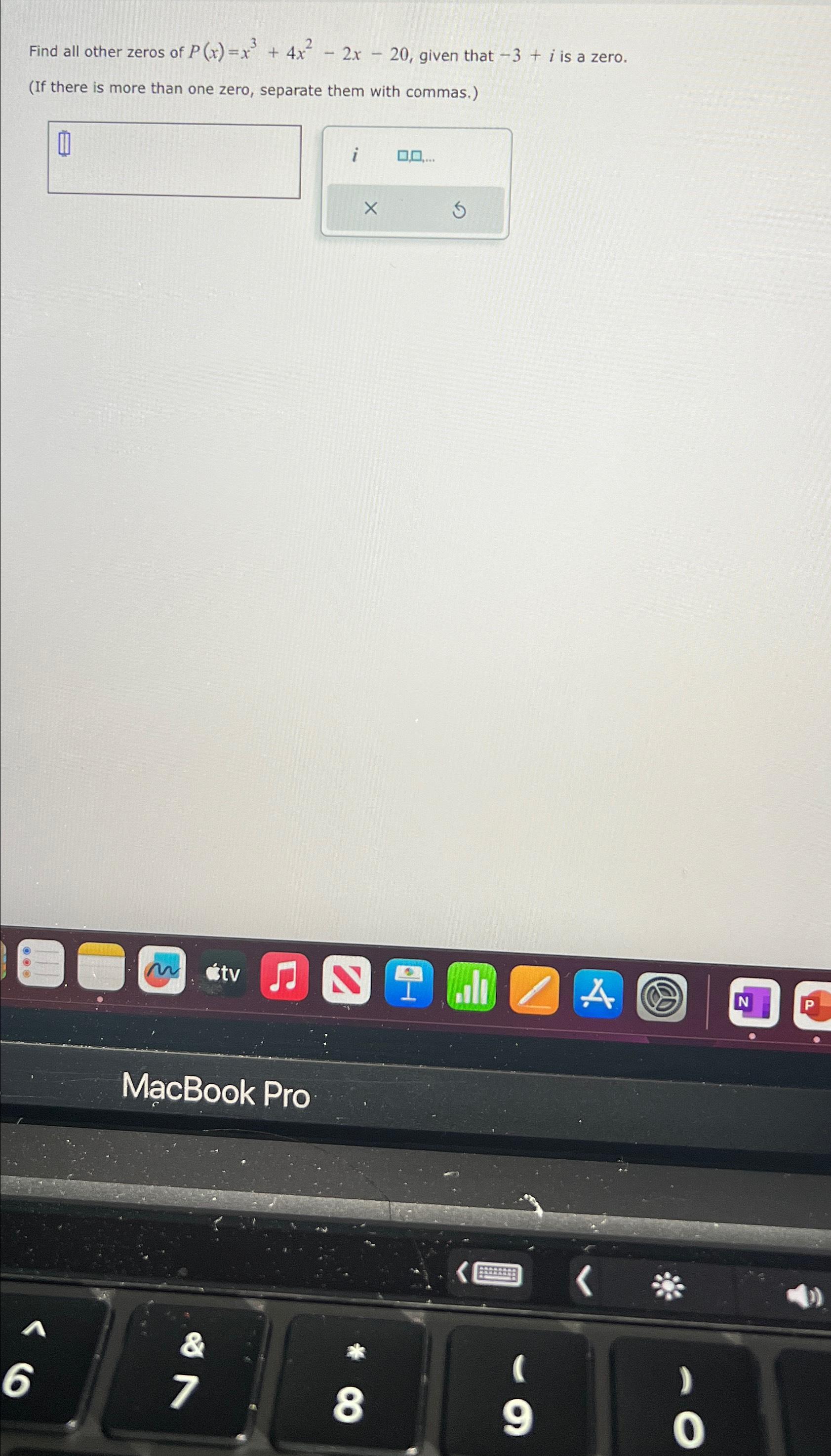 Solved Find all other zeros of P(x)=x3+4x2-2x-20, ﻿given | Chegg.com