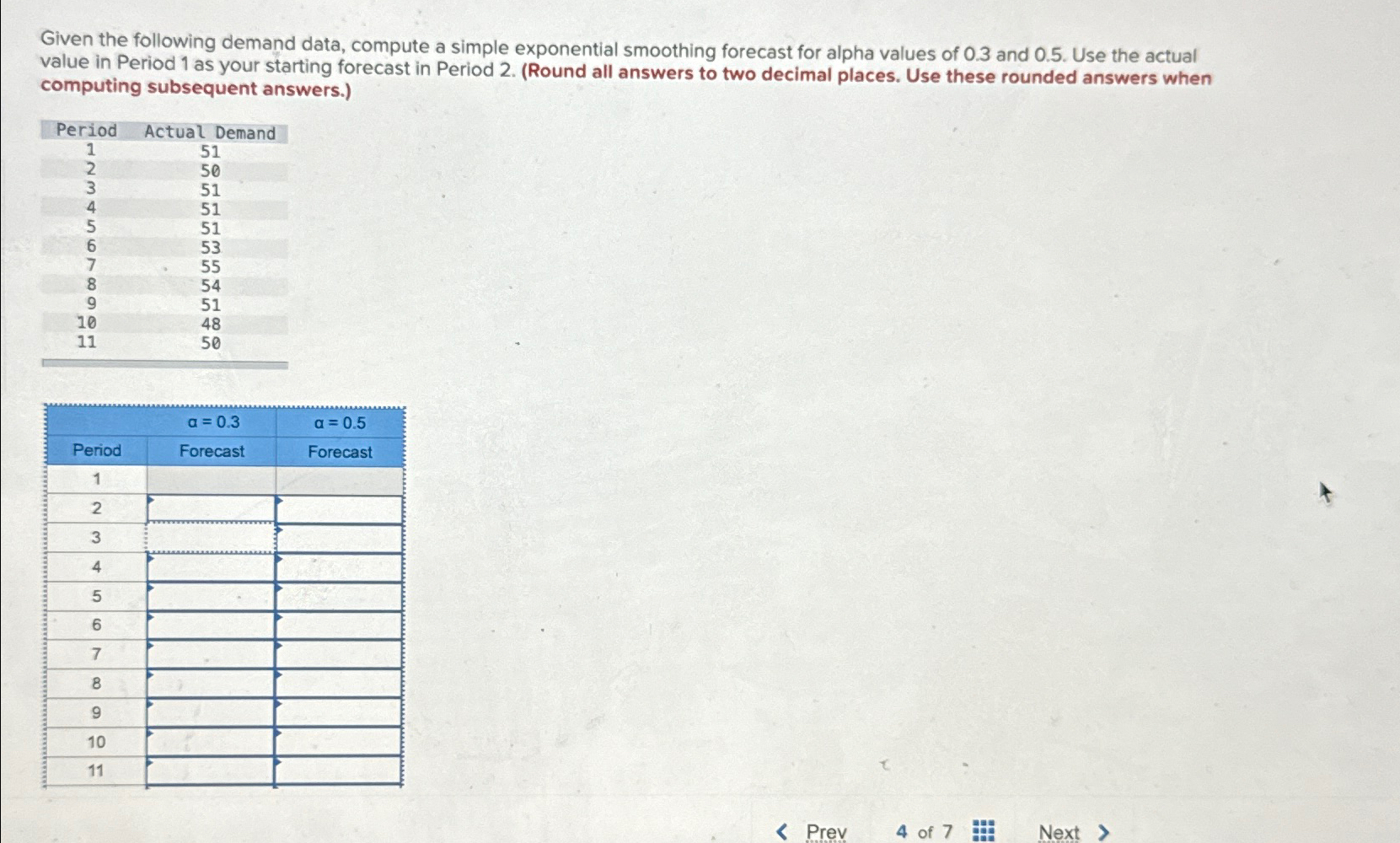Solved Given the following demand data, compute a simple | Chegg.com