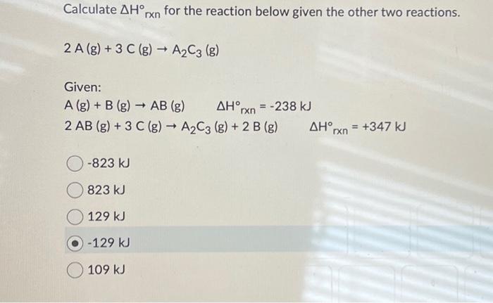 Solved Calculate AH°, for the reaction below given the other | Chegg.com