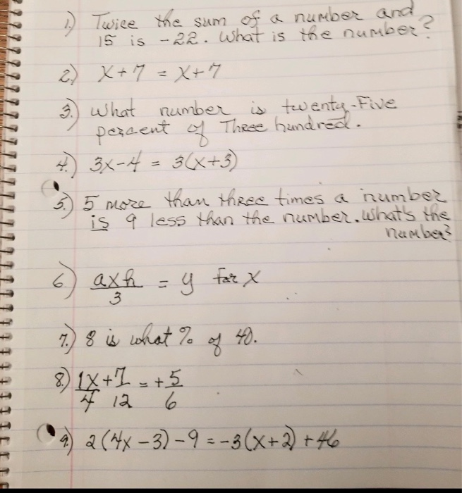 Solved 1 Twice The Sum Of A Number And 15 Is 22 What Is Chegg Solved 1 Twice The Sum Of A Number And 15 Is 22 What Is Chegg