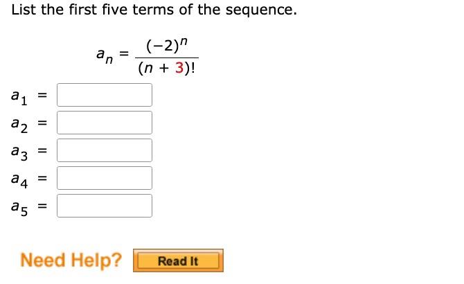 Solved List the first five terms of the sequence. | Chegg.com