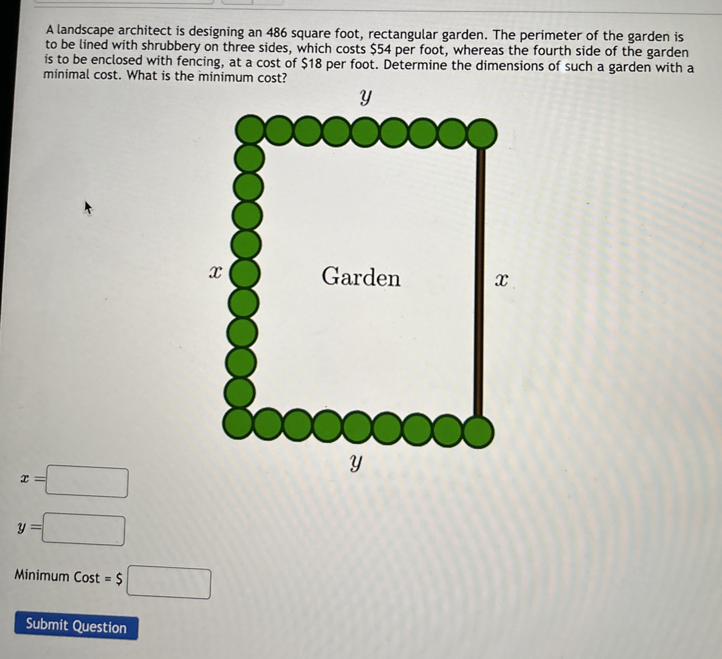 Solved A landscape architect is designing an 486 ﻿square | Chegg.com