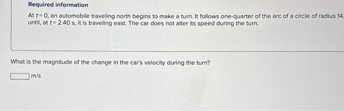 Solved What is the direction of the change in the car's | Chegg.com