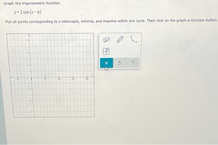 Solved Graph the trigonometric function. y=2 cos(x-7) Plot | Chegg.com