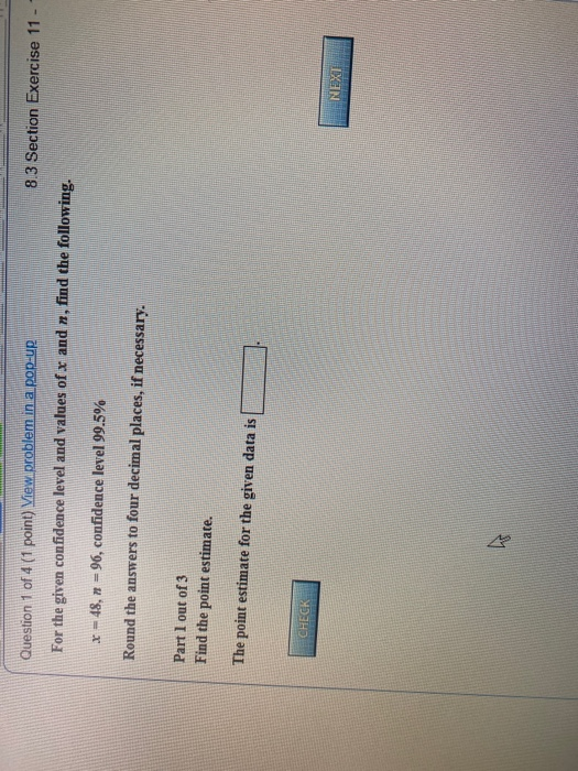 Solved Question 1 of 4 (1 point) View problem in a pop-up | Chegg.com