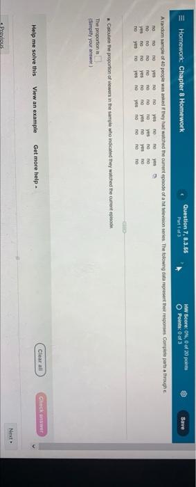Solved Save = Homework: Chapter 8 Homework Question 7,8.8.56 | Chegg.com Solved Save = Homework: Chapter 8 Homework Question 7,8.8.56 | Chegg.com