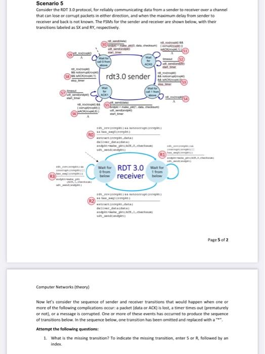 Solved Scenario 5 Consider the RDT 3.0 protocol, for | Chegg.com Solved Scenario 5 Consider the RDT 3.0 protocol, for | Chegg.com