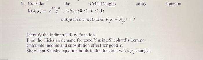 Solved U(x,y)=x0.5y0.5, where 0≤α≤1 subject to constraint | Chegg.com