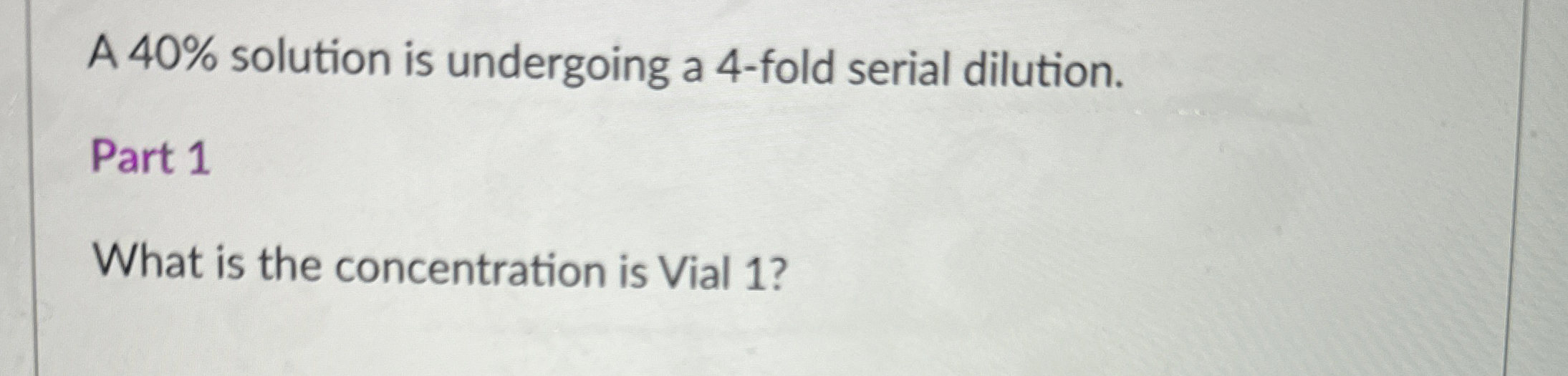 Solved A 40% ﻿solution is undergoing a 4 -fold serial | Chegg.com
