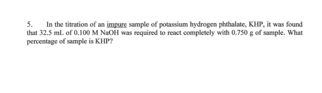 Solved In the titration of an impure sample of potassium | Chegg.com