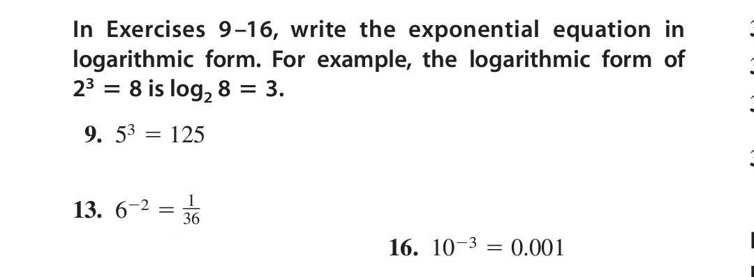 Solved In Exercises 9-16, ﻿write the exponential equation in | Chegg.com