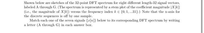 Shown below are sketches of the 32-point DFT spectrum | Chegg.com