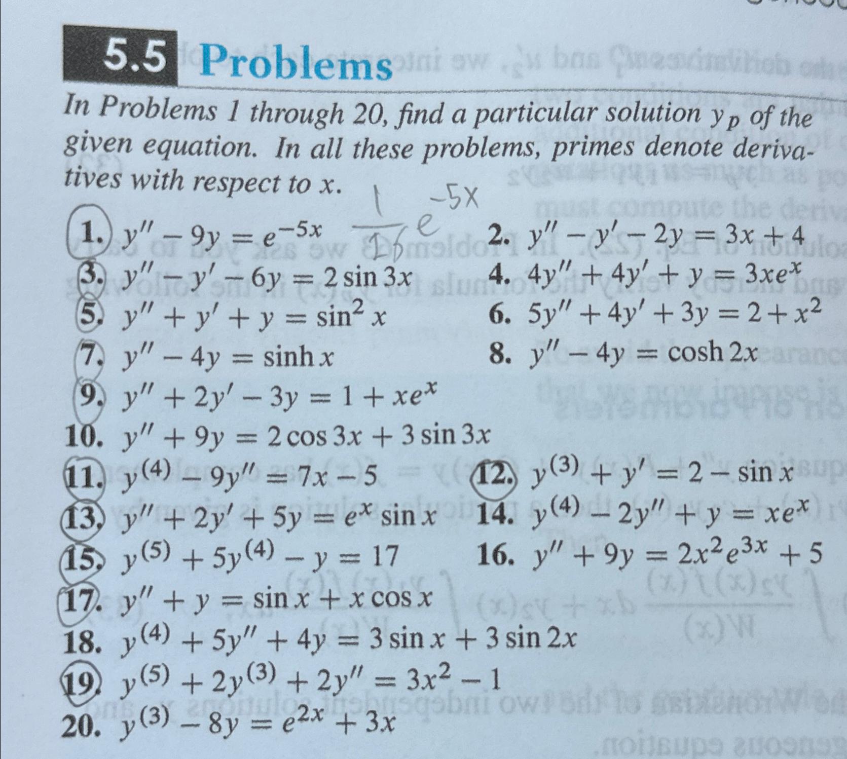 Solved 5.5 ﻿ProblemsIn Problems 1 ﻿through 20, ﻿find a | Chegg.com