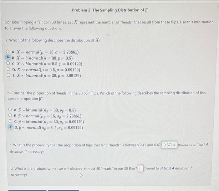 Solved Consider flipping a fair coin 30 times. Let X | Chegg.com