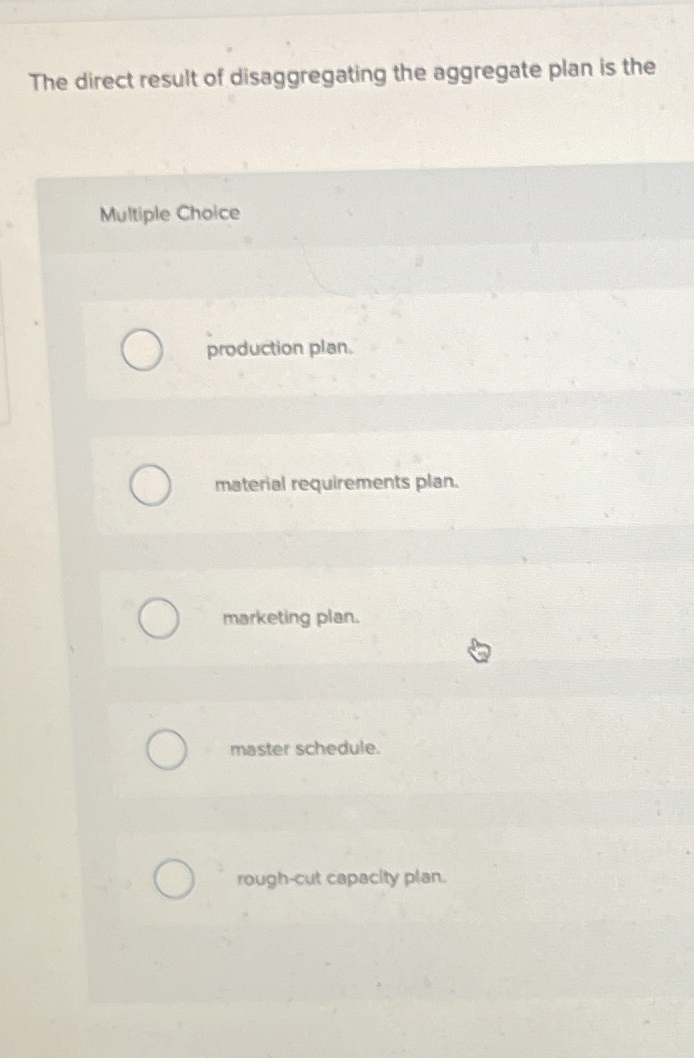 Solved The direct result of disaggregating the aggregate | Chegg.com